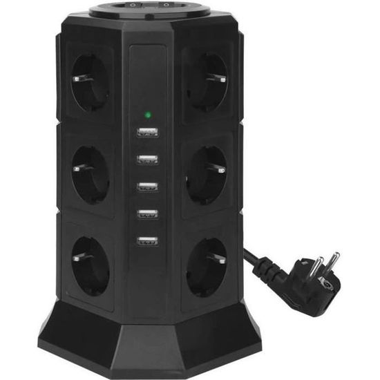 Tour Multiprise Parasurtenseur Parafoudre 12 Prises avec 5 USB 45A ...