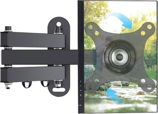 Support Mural Ecran PC Orientable et Inclinable Universel pour écrans ...