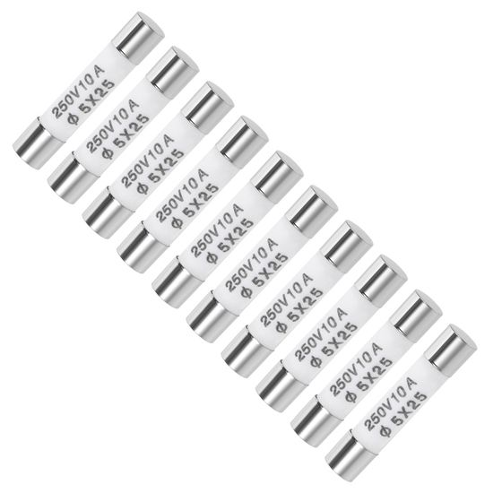 Fusible SOURCING MAP Cartouche fusible 10A 250V 5x25mm Soufflage rapide Amplificateuralarme ...