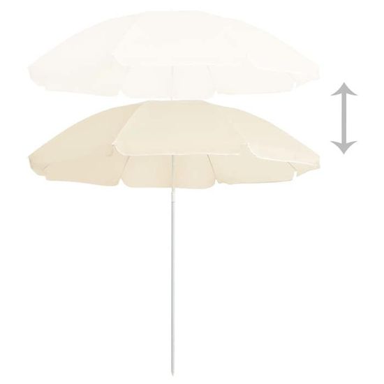 BEST SELLER Parasol de jardin avec mât - en acier sable 180 cm ...