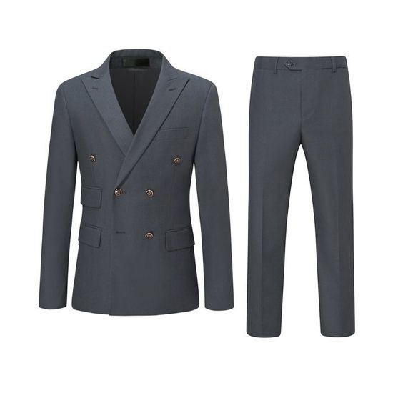 ALLTHEMEN Costume 2 Pièces Homme Anthracite - Double Boutonnage ...
