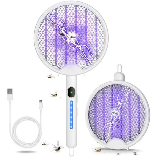 Raquette Anti-moustiques lectrique Pliable USB Rechargeable pour Se dbarrasser des moustiques ...