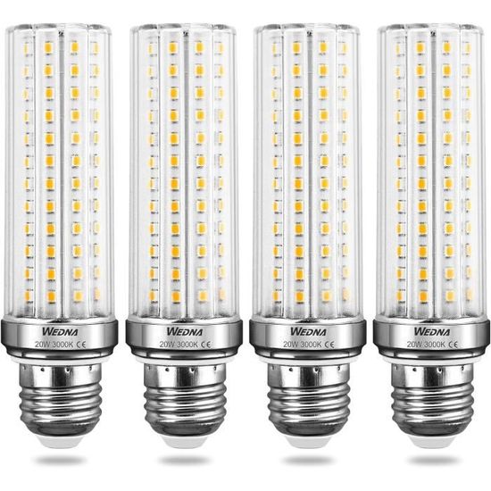 Ampoules LED E27 20W, Blanc Chaud 3000K, Équivalent 150W Ampoule Incandescente, Ampoules de Maïs ...