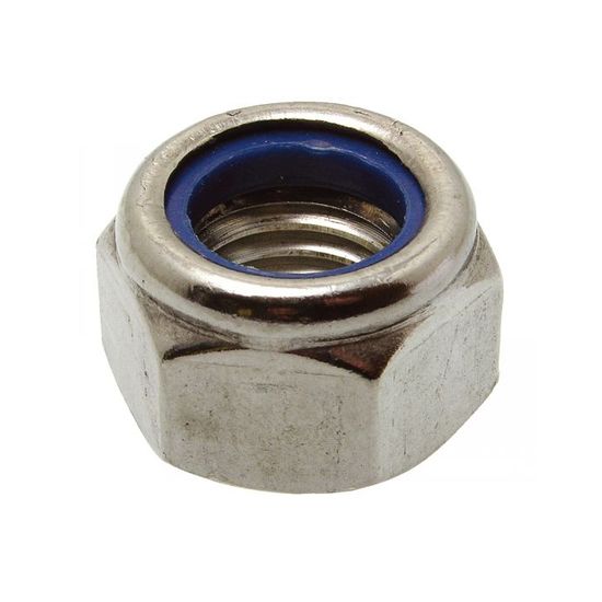 Écrou hexagonal frein indésserable avec bague nylon inox A2 DIN 985 M4 ...