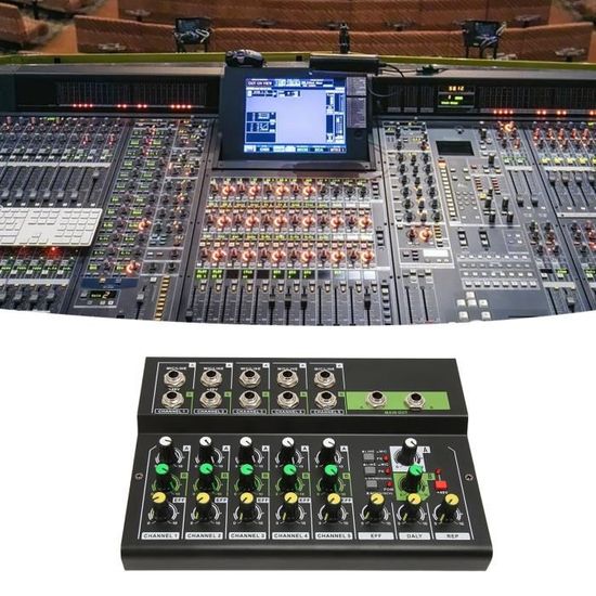 HURRISE table de mixage 5 canaux Table de mixage compacte 5 canaux 48V ...