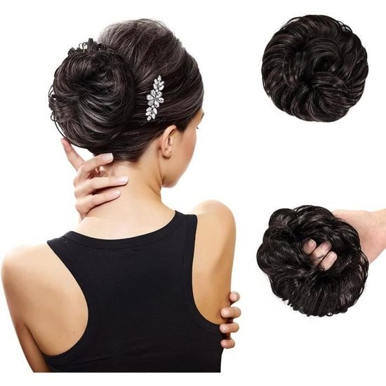 Postiche Chignon Désordonné, Chouchou Postiche Ondulé Faux Chignon ...