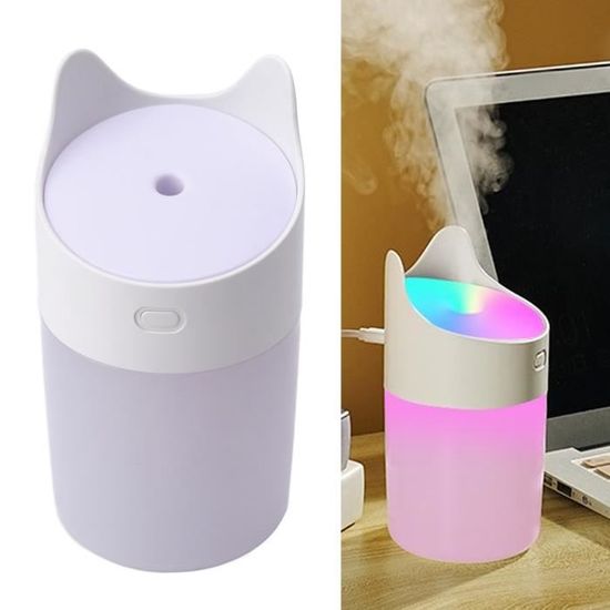 Humidificateur - VBESTLIFE - Modèle Portable 280ML - 7 Couleurs LED - Alimentation USB - ABS ...