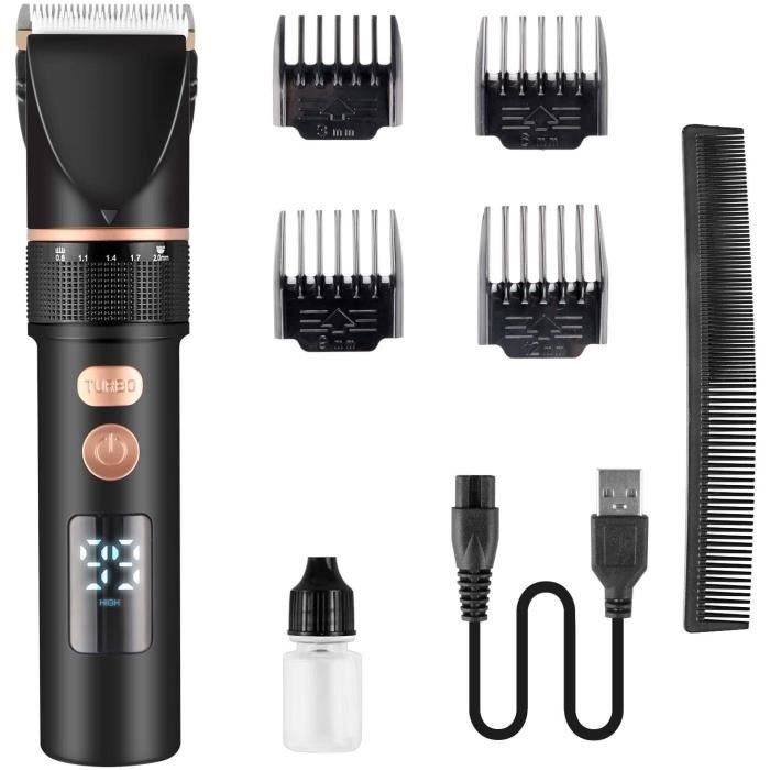 Tondeuse cheveux hommes tondeuse barbe pour homme tondeuse cheveux professionnelle ecran avec ...