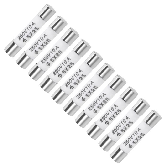 Fusible SOURCING MAP Cartouche fusible 10A 250V 5x25mm Soufflage rapide Amplificateuralarme ...