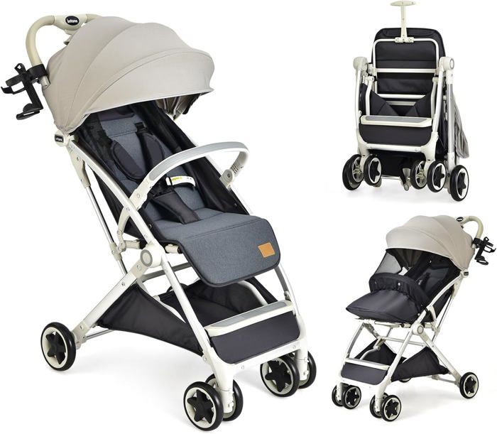 EAMADE Poussette Légère Compact à 15 KG avec DossierAuventRepose-pieds ...