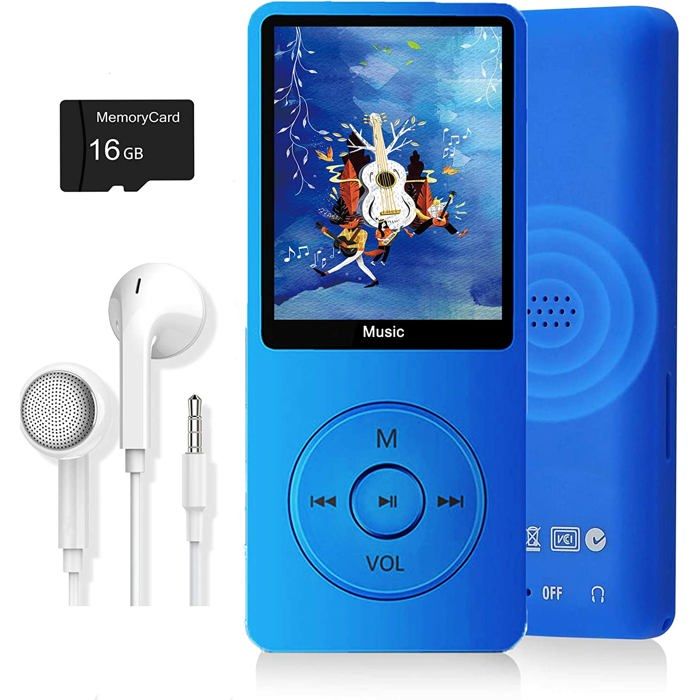 Lecteur MP3 Micro SD 16Go Haut-Parleur Integre Vidéo Photo FM Livre ...
