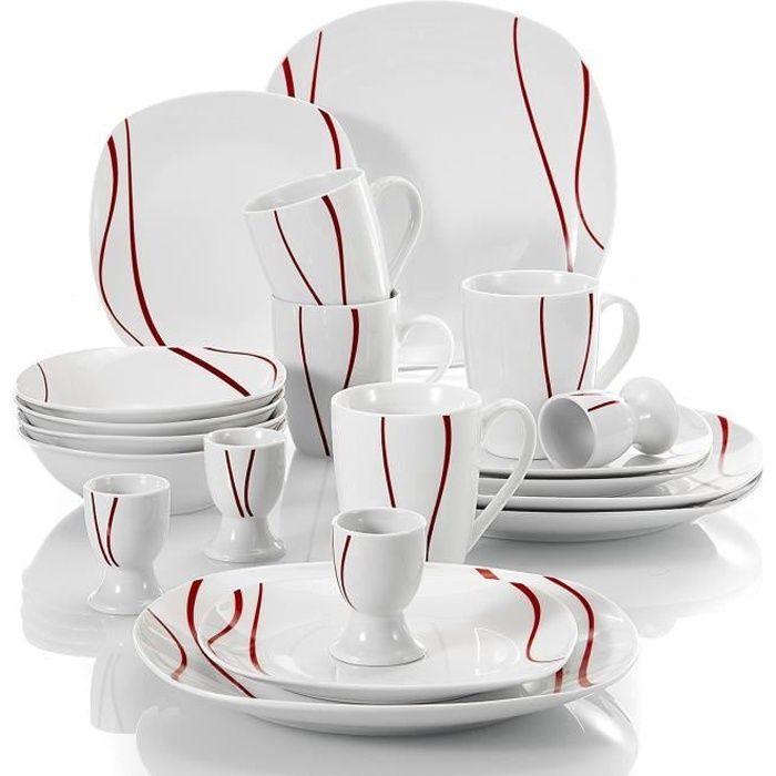 Malacasa FELISA 20 pièces Service de Table Complet en Porcelaine pour 4 ... Malacasa FELISA 20 pièces Service de Table Complet en Porcelaine pour 4 ...