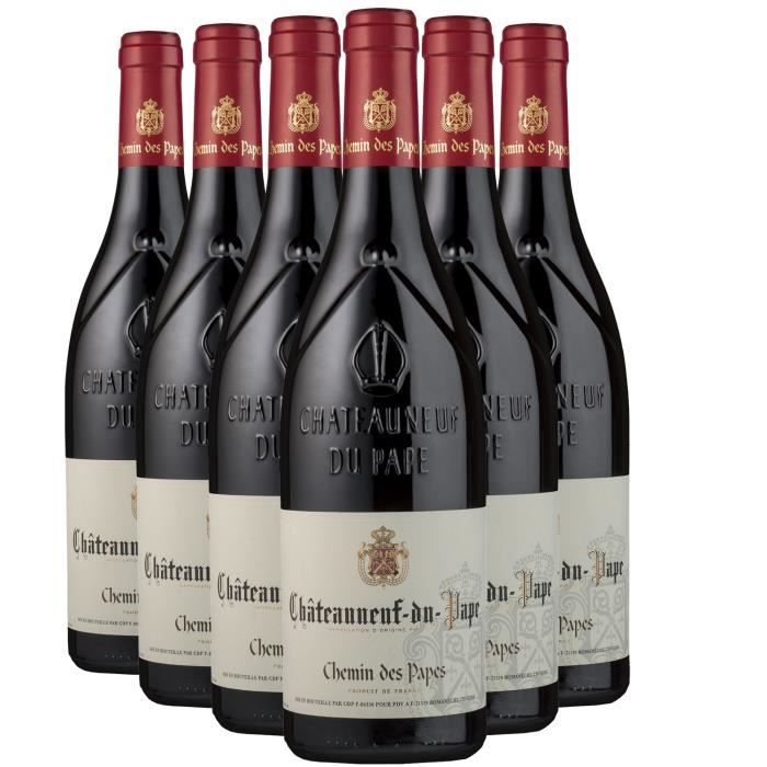 Châteauneuf-du-Pape Rouge 2021 - Lot de 6x75cl - Chemin des Papes - Vin ...