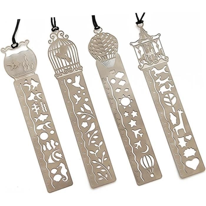 4 Pièces Règle De Dessin Signet Règle Signet Pochoir Modèle De Signet ...