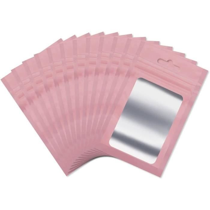50 Pcs Sacs Pochette Plastique en Aluminium Sachet Zip Refermable ...