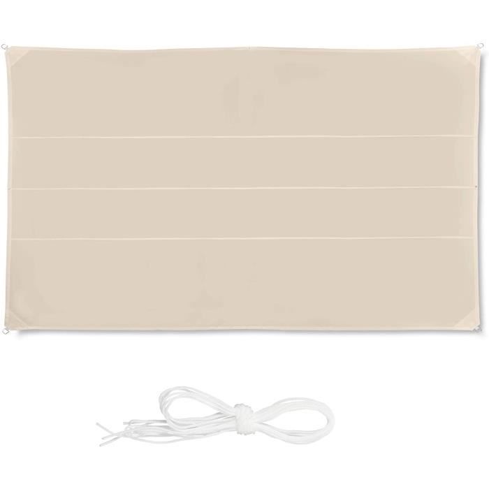 Voile d’ombrage rectangle 4x6m diffuseur d’ombre protection soleil ...