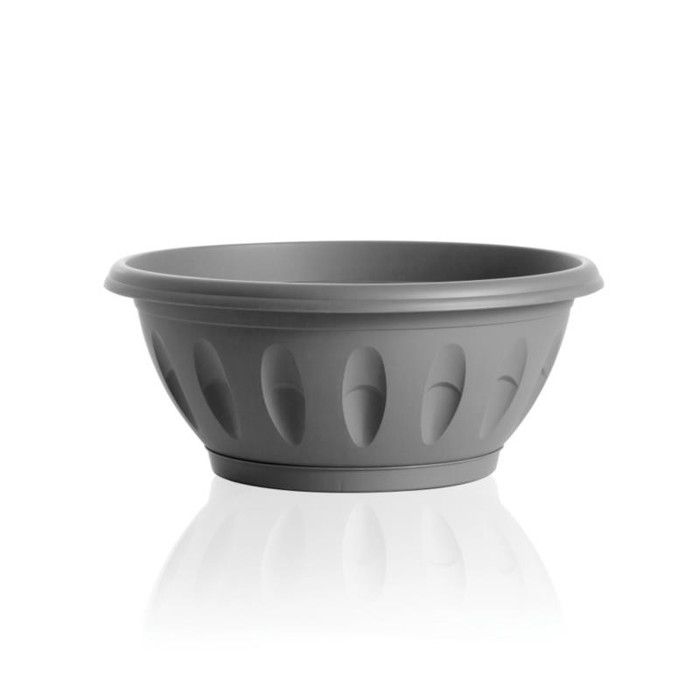 Pot de fleurs avec soucoupe "Alba" en plastique - Gris - 5L - Cdiscount ...