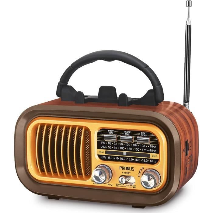 Poste Radio Vintage,Am-Fm-Sw Rétro Radio Portable,Radio Bluetooth Avec ...
