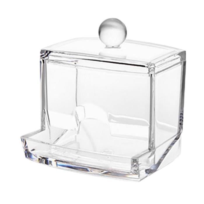 Boîte de coton-tige avec couvercle transparent bijoux organisateur étui ...