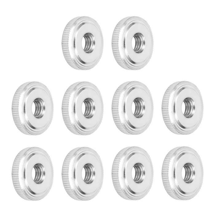 LIU-7542150344212-crou à tête moletée crou en Acier au Carbone, 10 ...