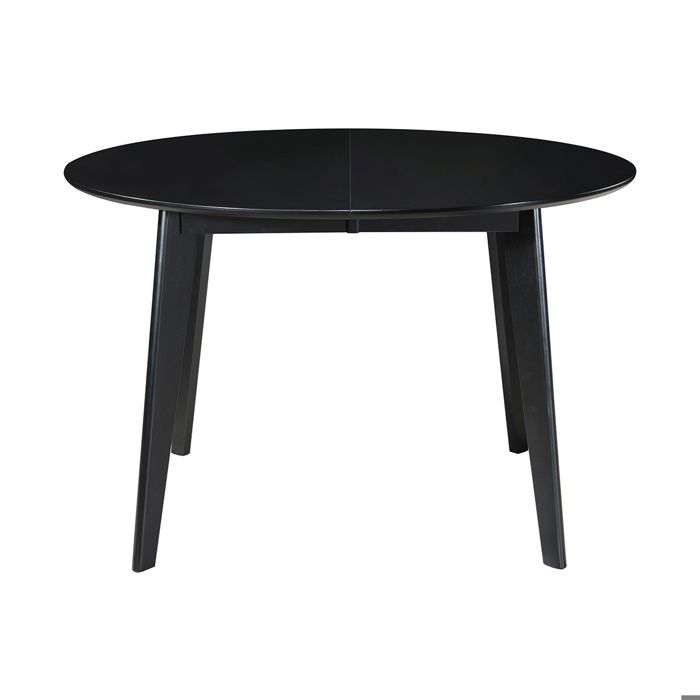 Miliboo - Table à manger design extensible ronde noire L120-150 cm ...