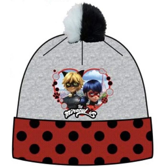 Bonnet - LADYBUG - MIRACULOUS - Gris - Acrylique - Enfant Fille ...