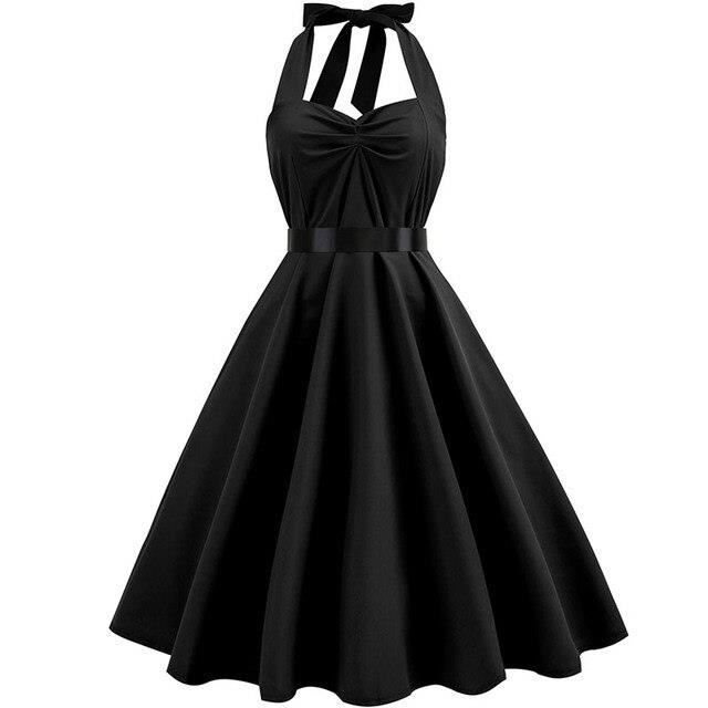 Robe Robe Rétro Rouge à Pois Robe Sexy Vintage Audrey Hepburn Col Licou
