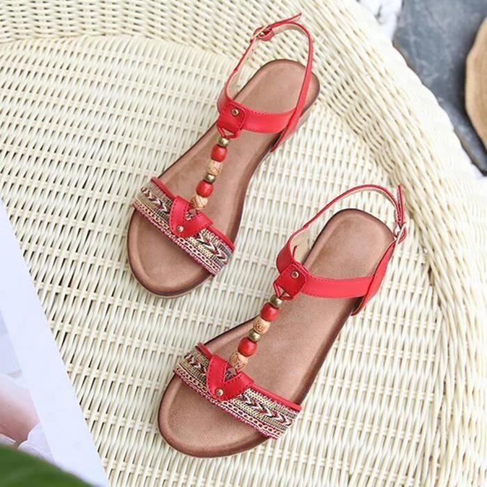 Sandales Femmes Chaussures Femme 2023 nouvelle Compensé Rouge Sandales ...