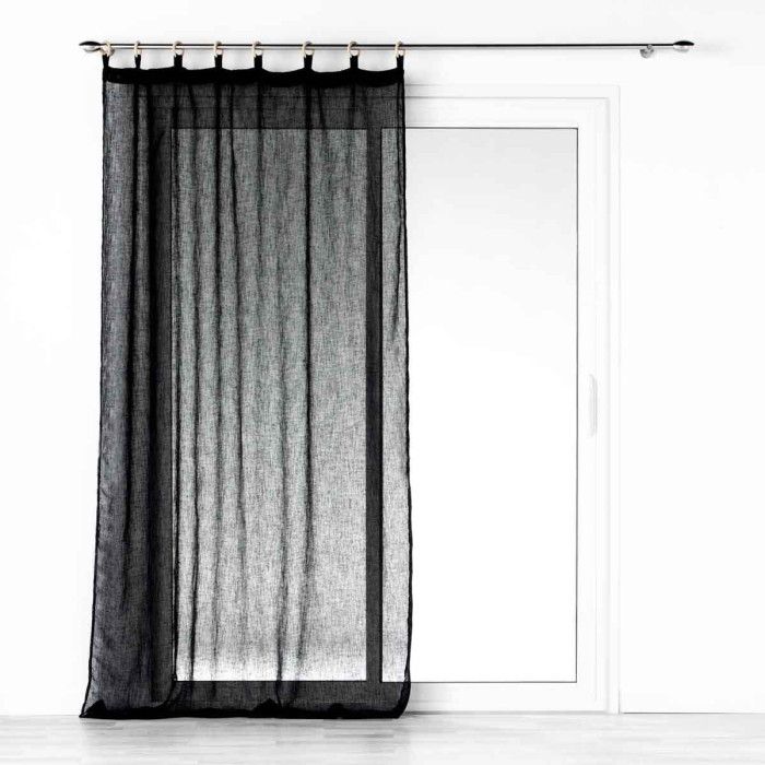 Rideau Voilage - DOUCEUR D'INTERIEUR - Minalisa - 140x240cm - Noir ... Rideau Voilage - DOUCEUR D'INTERIEUR - Minalisa - 140x240cm - Noir ...