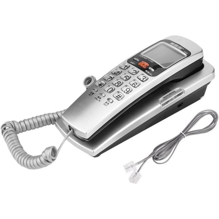 Téléphone Fixe, Téléphone Filaire Mural Avec Haut-Parleur Téléphone D ...