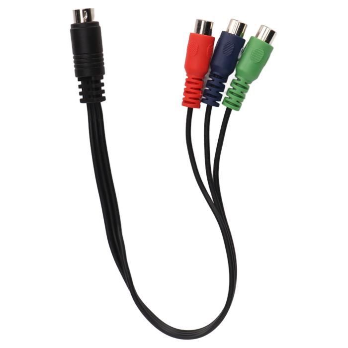 Câble MINI DIN 9 broches mâle vers 3 RCA femelle Câble MINI DIN 9 ...