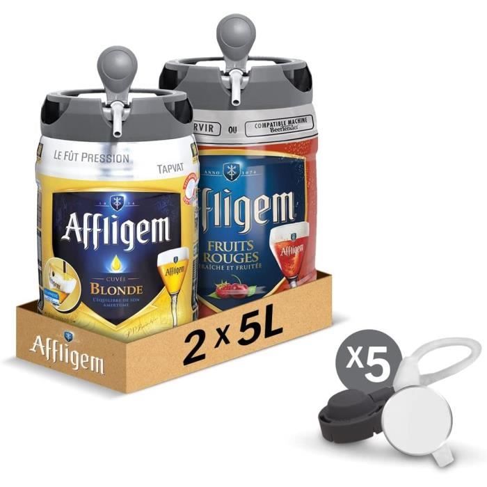 Pack de 2 fûts 5L - Affligem Blonde, Affligem Fruits Rouges + 5 tubes ...