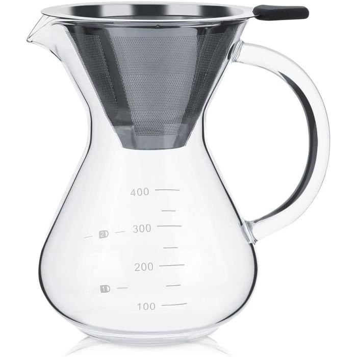 Cafetière En Verre, Pitcher Café Cafetière Manuelle Pour Over Avec ...