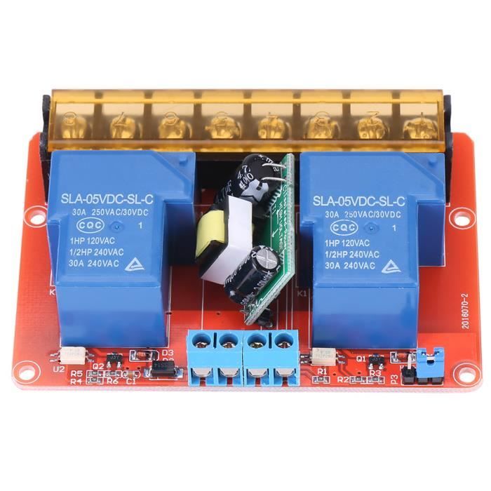YOSOO Relais AC100V-250V AC100V-250V 30A relais 2 canaux haute puissance DC5V module de ...