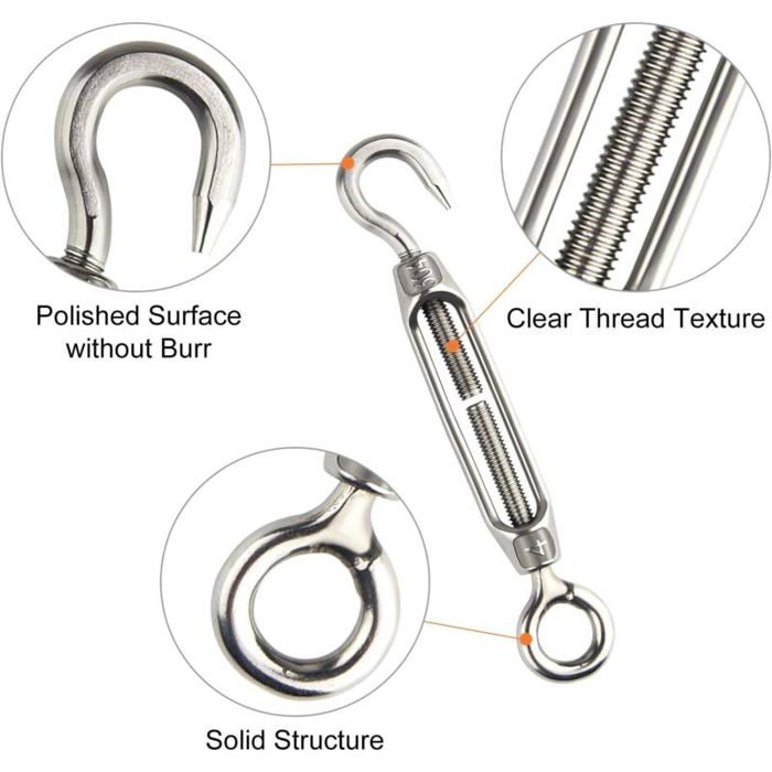 10 tendeurs de fil en acier inoxydable 304 crochet et il rglables heavy ...