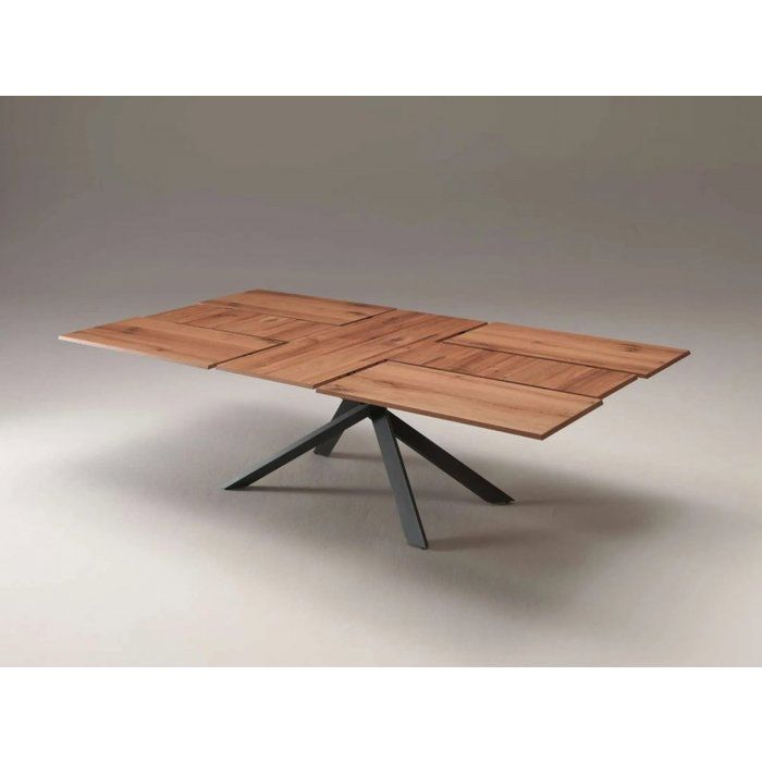 Table extensible Réctangle 4x4 en Chêne Naturel et piétement Métal ...