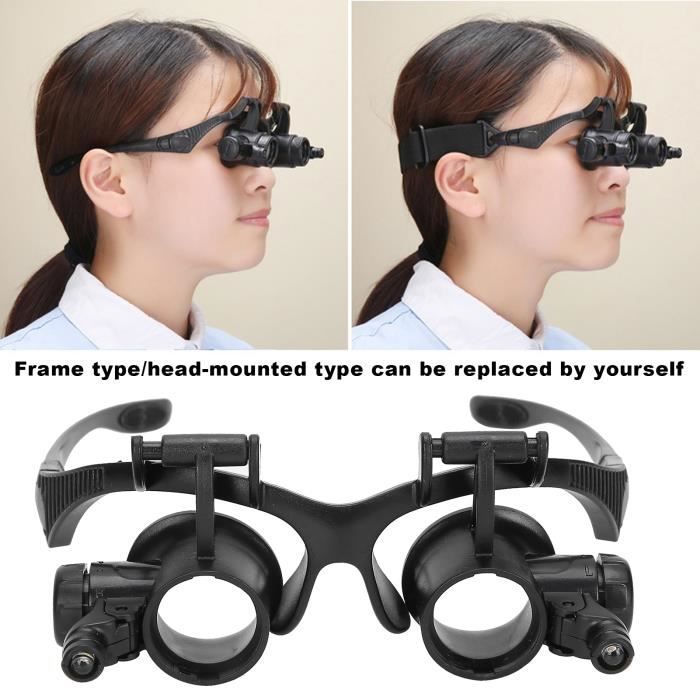 Loupe à LED montée sur la tête EBTOOLS - Serre-tête LED 2,5X-25X avec ...