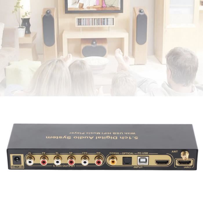 Décodeur de son d'interface multimédia HD Décodeur de Son HDMI, Sortie ...