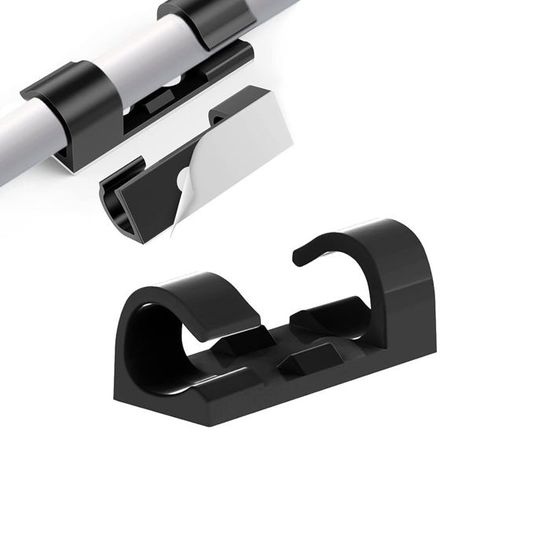60Pcs Clips Câbles, Clips De Câble Extérieur Accroche Guirlande, Passe Cable Bureau Attache ...