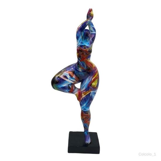 Grosse Dame Statue Yoga Pose Sculpture Photo Props Artisanat Femme ...