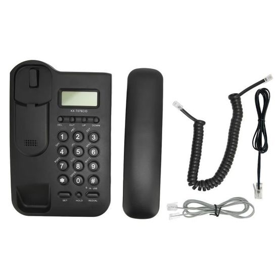 Tbest téléphone filaire TéLéPhone de Bureau ABS MatéRiel Filaire ...