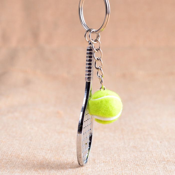 Mini Metal Tennis Racket Souvenir Cute Tenis Racquet Ball Key-chain ...
