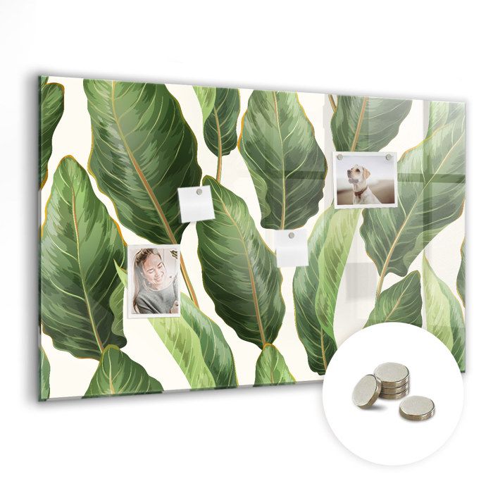 Tulup 90x60cm Memo - ardoise murale, Feuilles de palmier, Tableau ...