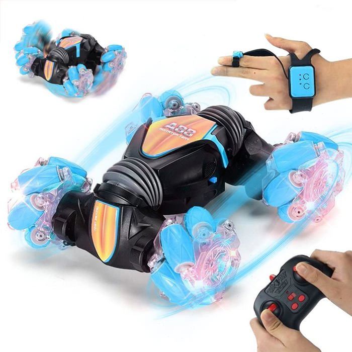 Voiture Télécommandée, Rotation Stunt Car, 4Wd 2.4Ghz Rc Gestuelle 360 Rotation Pilotéecontrôlé ...