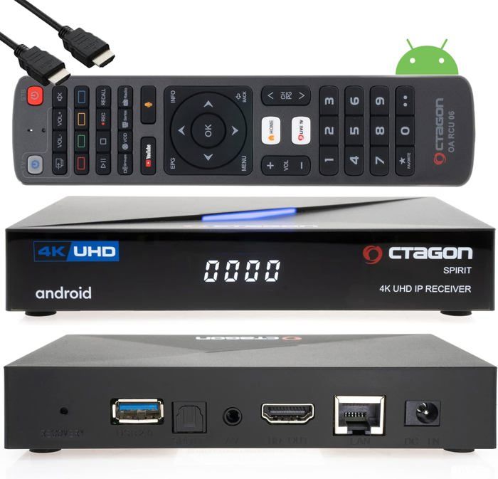 Spirit 4K Uhd Hdr10+ Smart Android Tv Ott Ip Media Box 5G Wlan ...