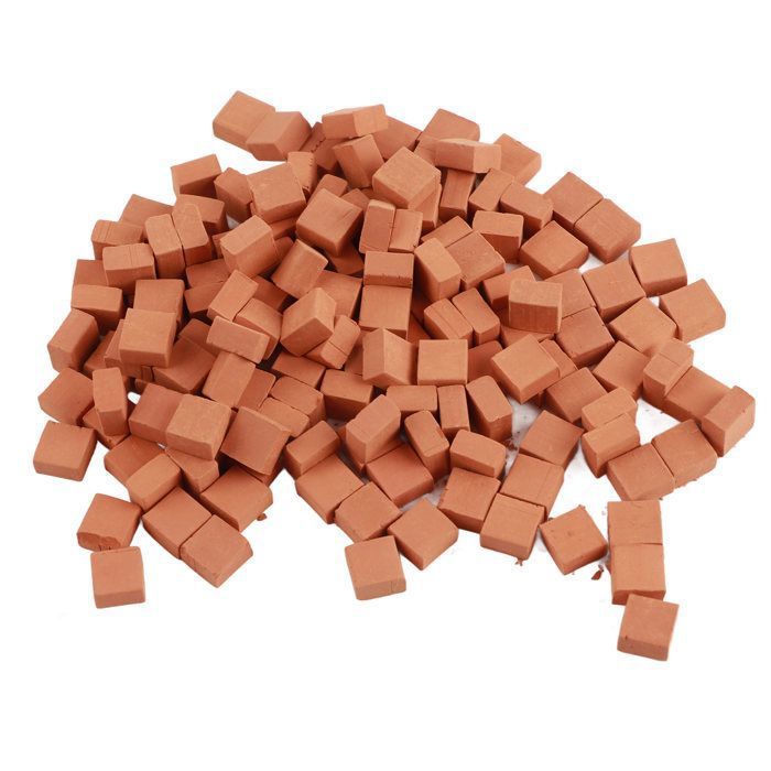 Lot de 100 briques miniatures rouges 1:16 - Maison de poupée ...