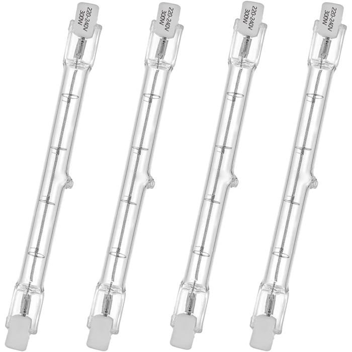 Tube halogène, base R7S, lampe tube halogène T3, 230V, 300 watts, 118 ...