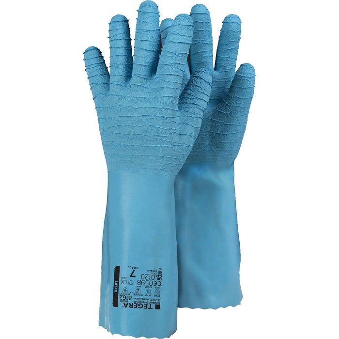 Gants de protection en latex naturel très résistant TEGERA - Bleu ...
