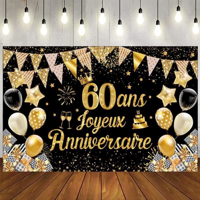 60 Ans Banderole Joyeux Anniversaire Bannière Joyeux Anniversaire 60 ...