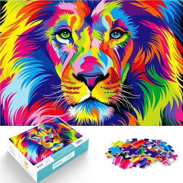 Garçons Et Filles Puzzles 1000 Pièces Puzzle Coloré Lion Puzzle Puzzle ...